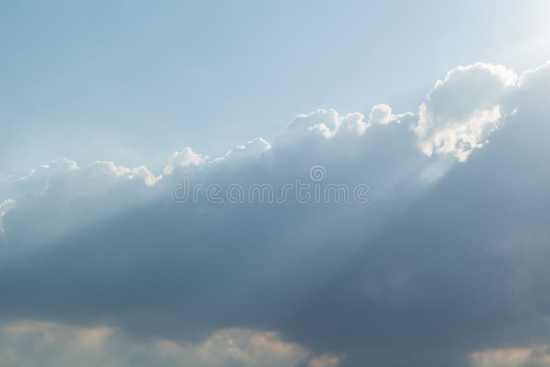 Sunbeam of the Sun Behind the Clouds Stock Image - Image of heaven ...