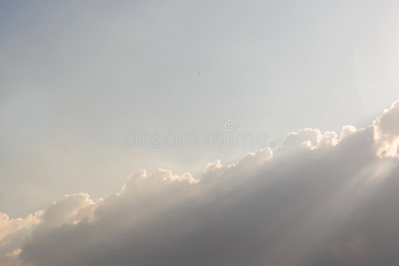 Sunbeam of the Sun Behind the Clouds Stock Photo - Image of tranquil ...