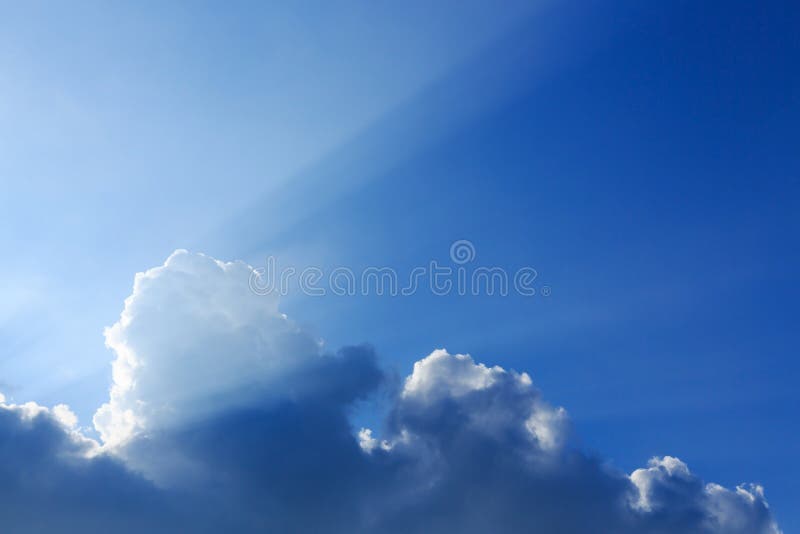 Sunbeam of Sunlight through Clouds Stock Photo - Image of clouds, cloud ...