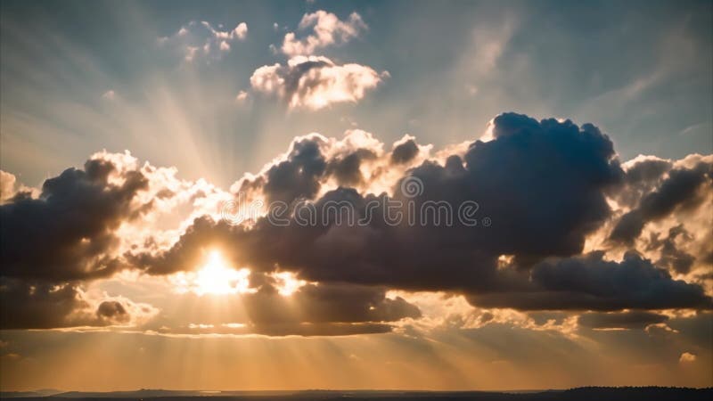 Sunbeams Breaking through Clouds Stock Footage - Video of gorgeous ...
