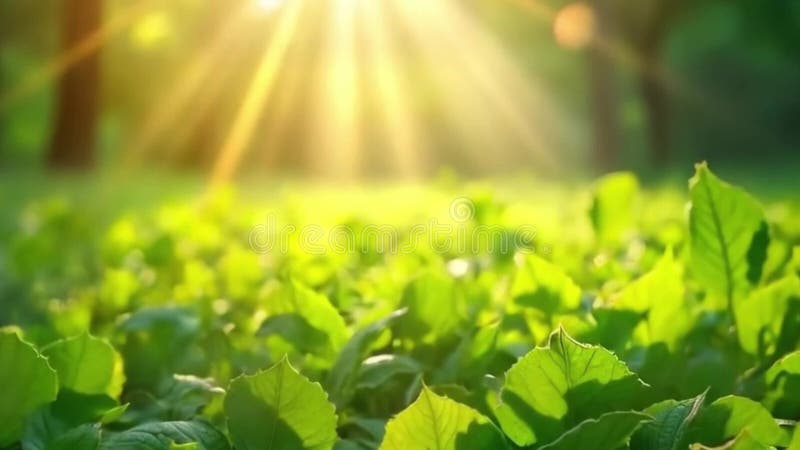 Sunbeams Breaking through Clouds To Light Up a Lush Green Landscape ...