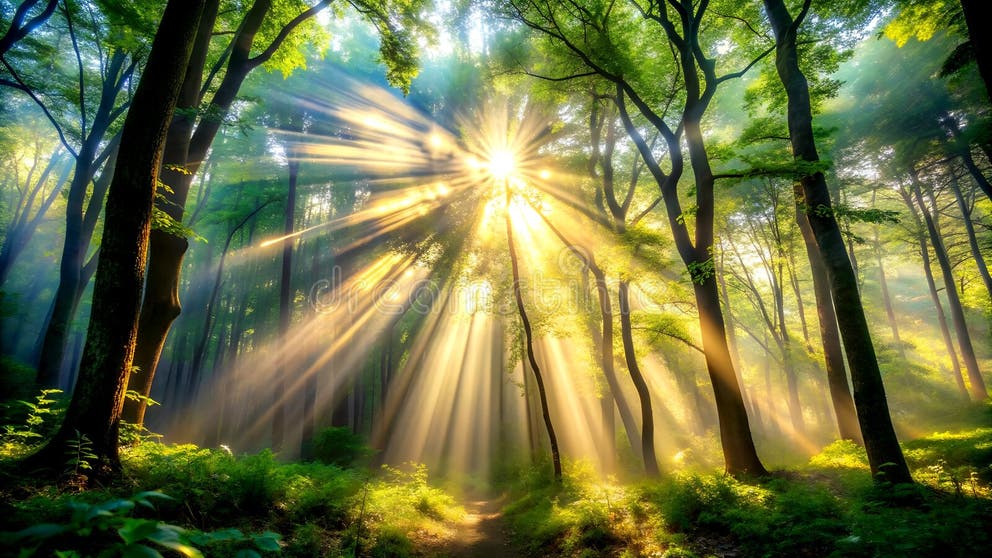 Sunbeams through the Canopy: an Abstract Exploration of Light and Form in a Forest Generative AI ...