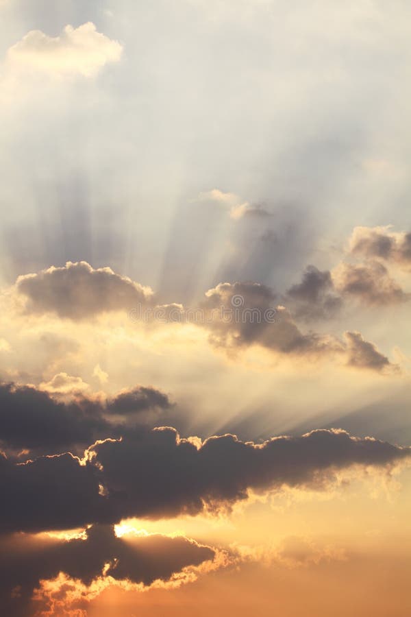 Sunbeams and clouds stock photo. Image of color, hope - 17575152