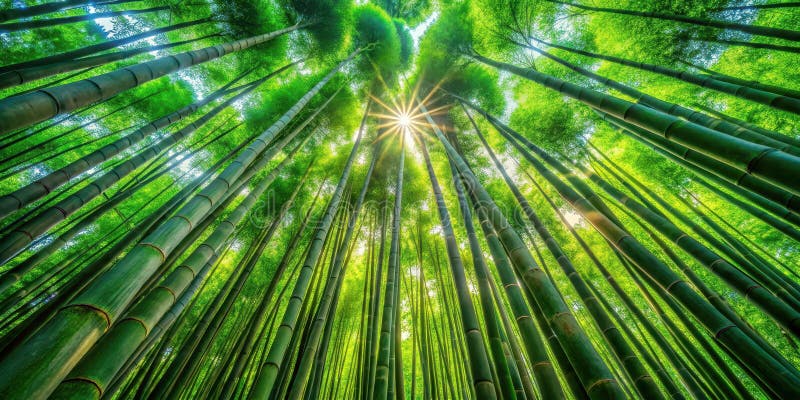 Sunbeams Filtering through a Dense Bamboo Forest Canopy. Generative AI ...