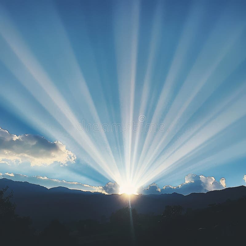 Sunbeams, Rays of Light, Sunshine through Clouds, Blue Sky, Idyllic ...