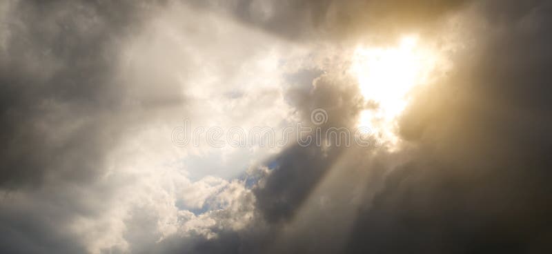 Sunbeams through Storm Clouds Stock Image - Image of landscape ...