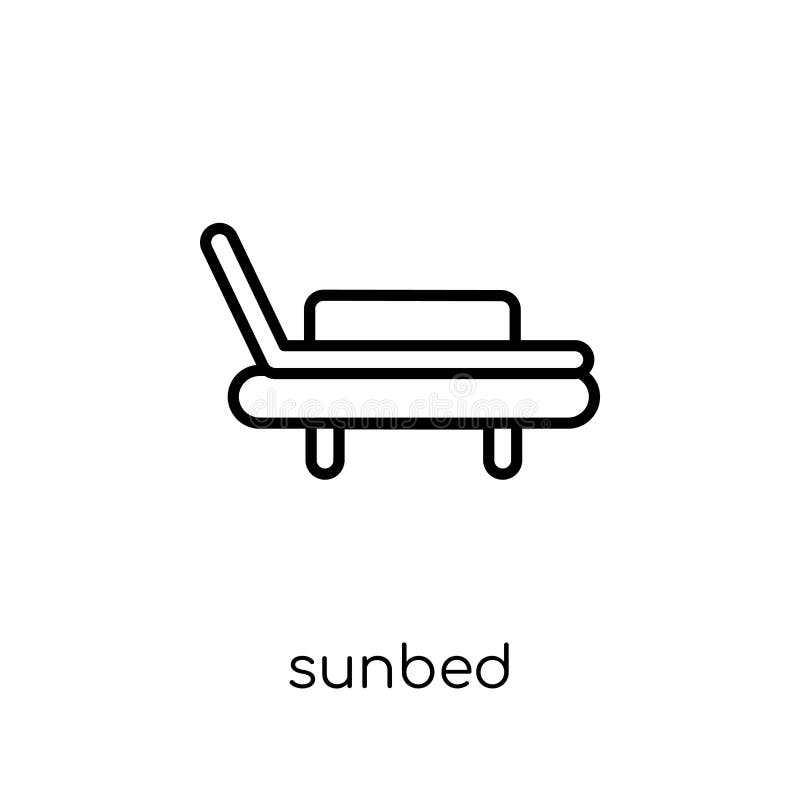 Sunbed Icon from Collection. Stock Vector - Illustration of white ...