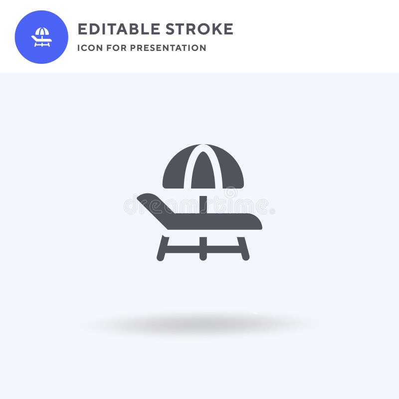 Sunbed Icon Vector, Filled Flat Sign, Solid Pictogram Isolated on White ...