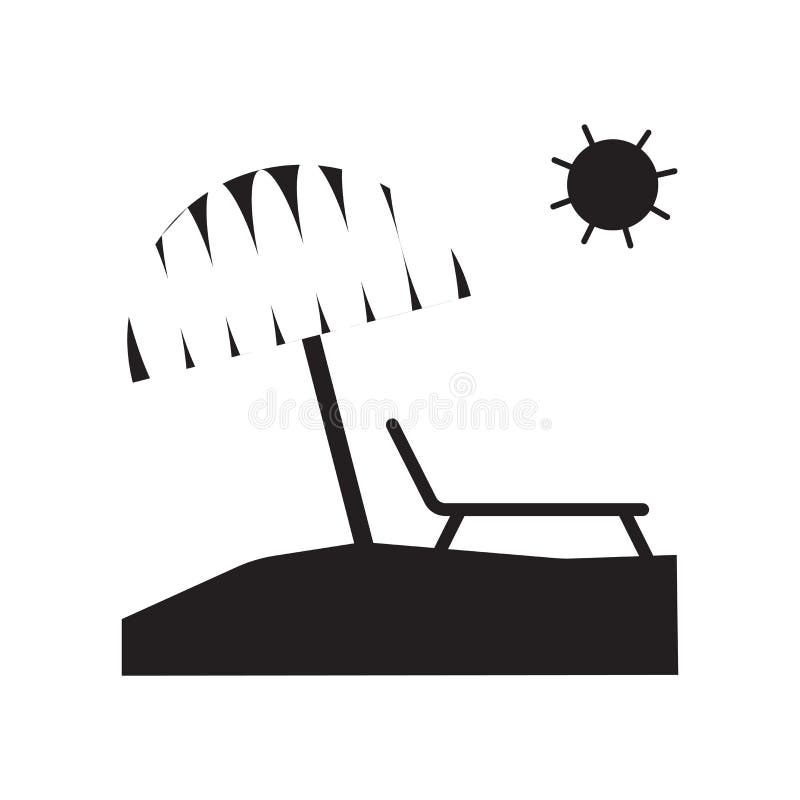 Sunbed Icon Vector Sign and Symbol Isolated on White Background, Sunbed ...
