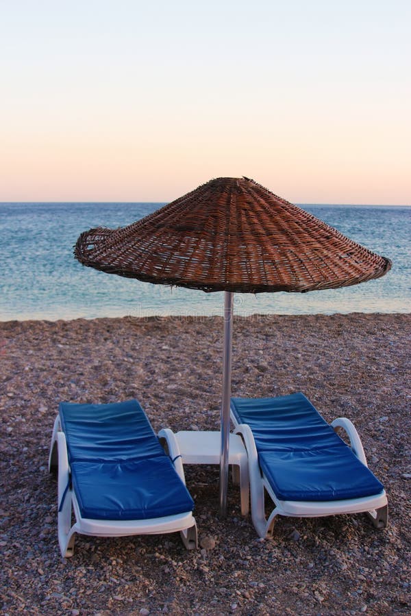 Sunbed with umbrella stock image. Image of celestial - 31924145