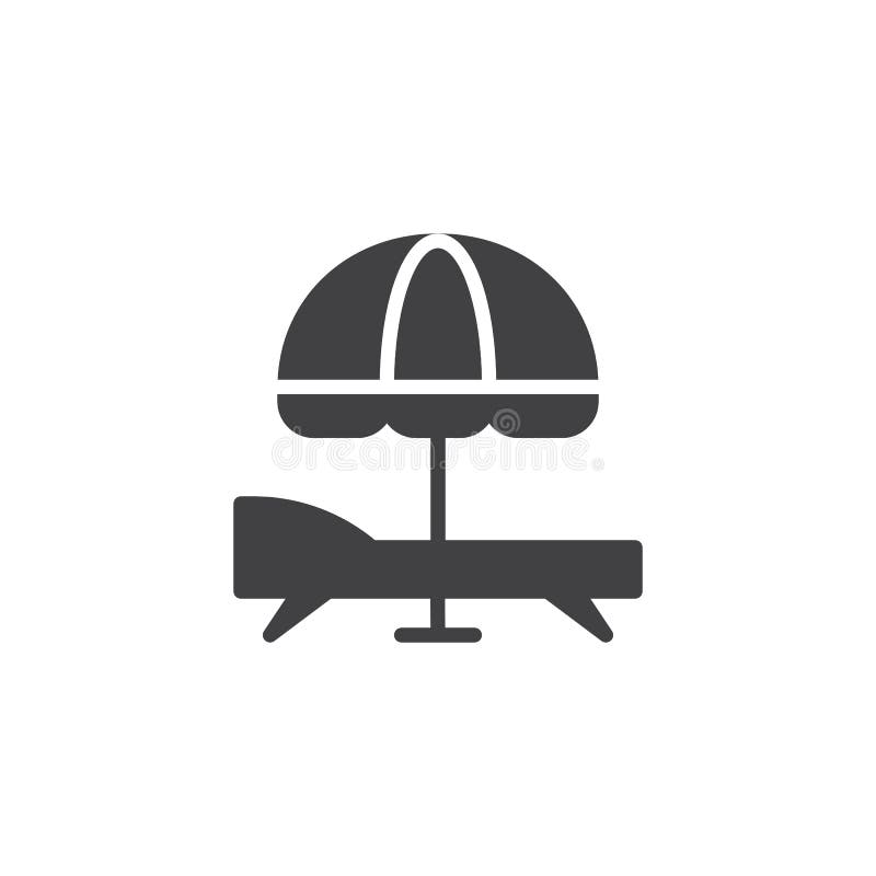 Sunbed and Umbrella Vector Icon Stock Vector - Illustration of season ...