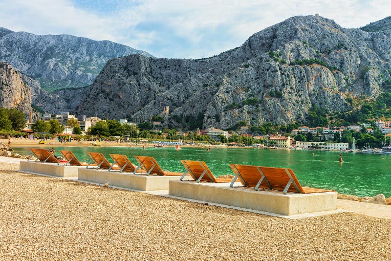 The beach in Omis, Croatia stock photo. Image of resort - 69287908