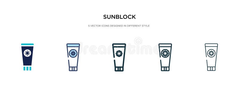 Sunblock Icon in Different Style Vector Illustration. Two Colored and ...