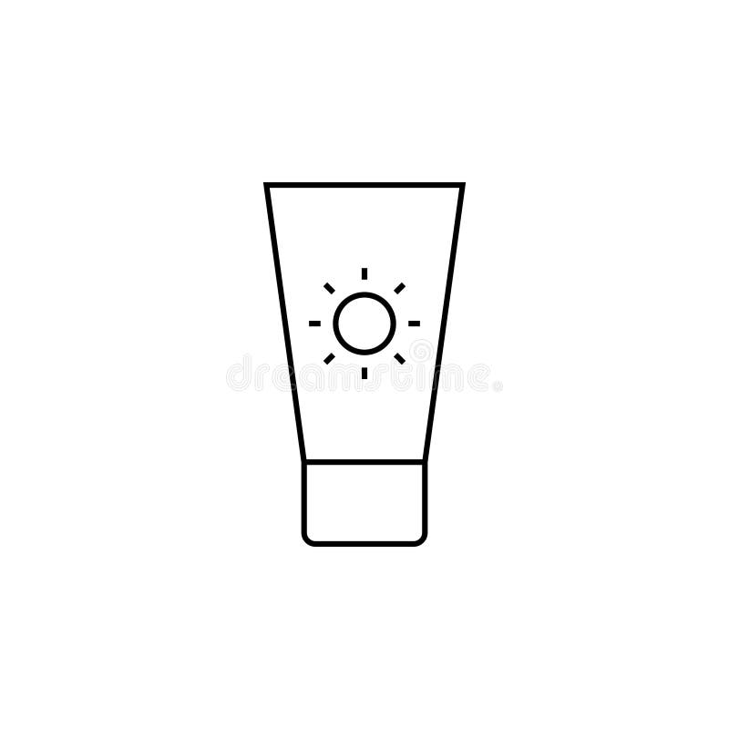 Sunblock, Sunscreen, Lotion, Summer Thin Line Icon Vector Illustration ...