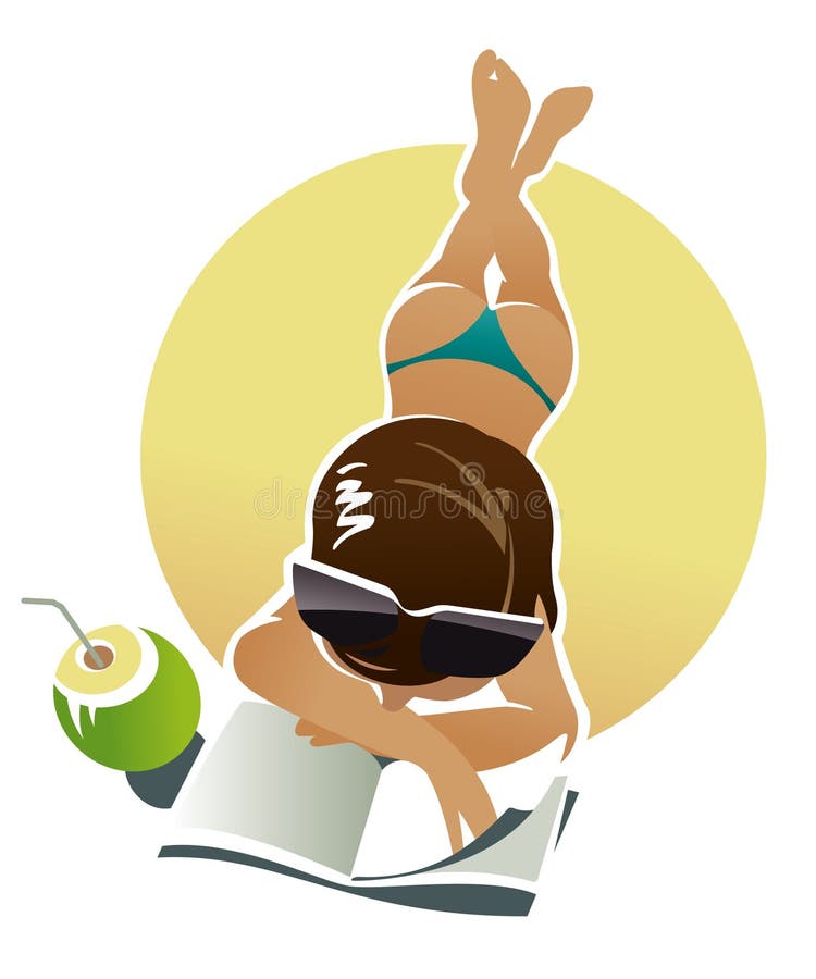 Sunburn Girl On A Beach Stock Vector Illustration Of Sunburn 5805927