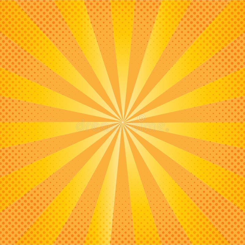 Yellow Comic Background with Zoom Effect and Halftone Dots Pattern ...