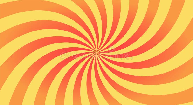 Sunburst Background with Yellow Ray. Spiral Curved Rotating Background ...
