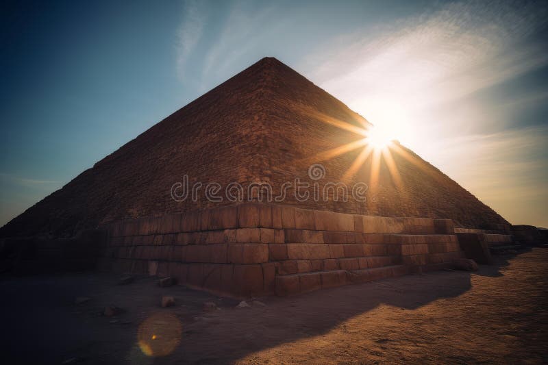 Sunburst Behind the Great Pyramid of Giza Casting a Golden Glow at Dusk ... Sunburst Behind the Great Pyramid of Giza Casting a Golden Glow at Dusk ...