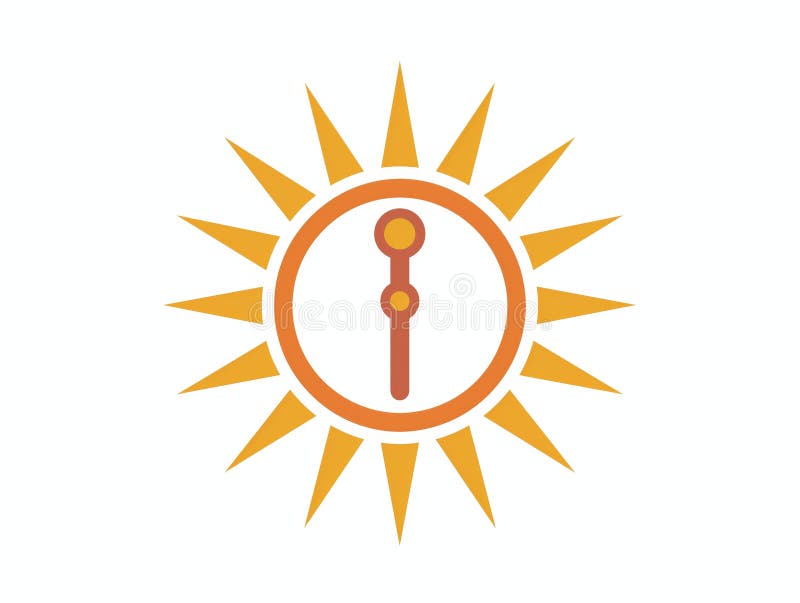 Sunburst with Central Symbol Stock Illustration - Illustration of ...
