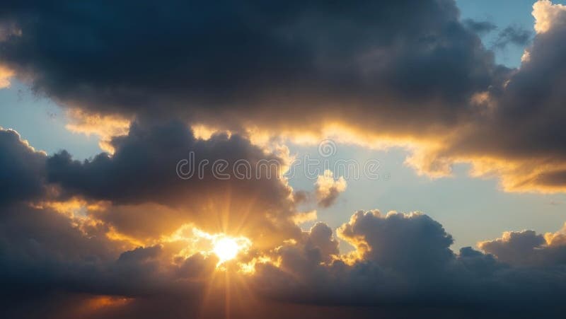 Sunburst through Clouds Suns Rays Burst through Generated by Ai Stock ...