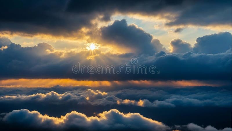 Sunburst through Clouds Suns Rays Burst through Generated by Ai Stock ...