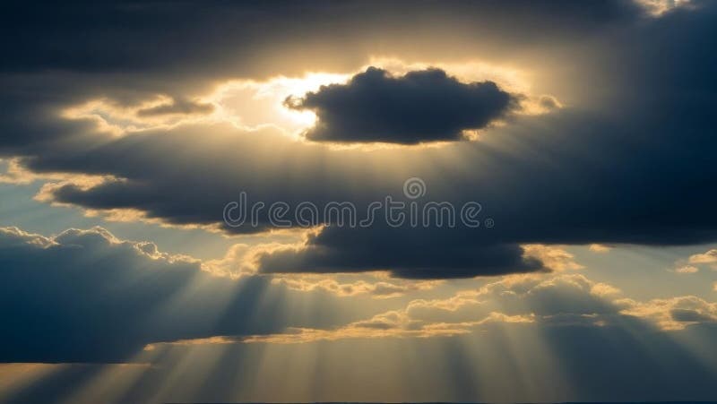 Sunburst through Clouds Suns Rays Burst through Generated by Ai Stock ...