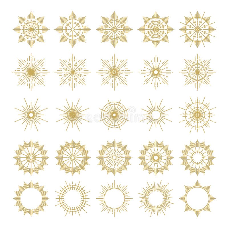 Sunburst Collection. Vector Illustration Decorative Design Stock Vector ...