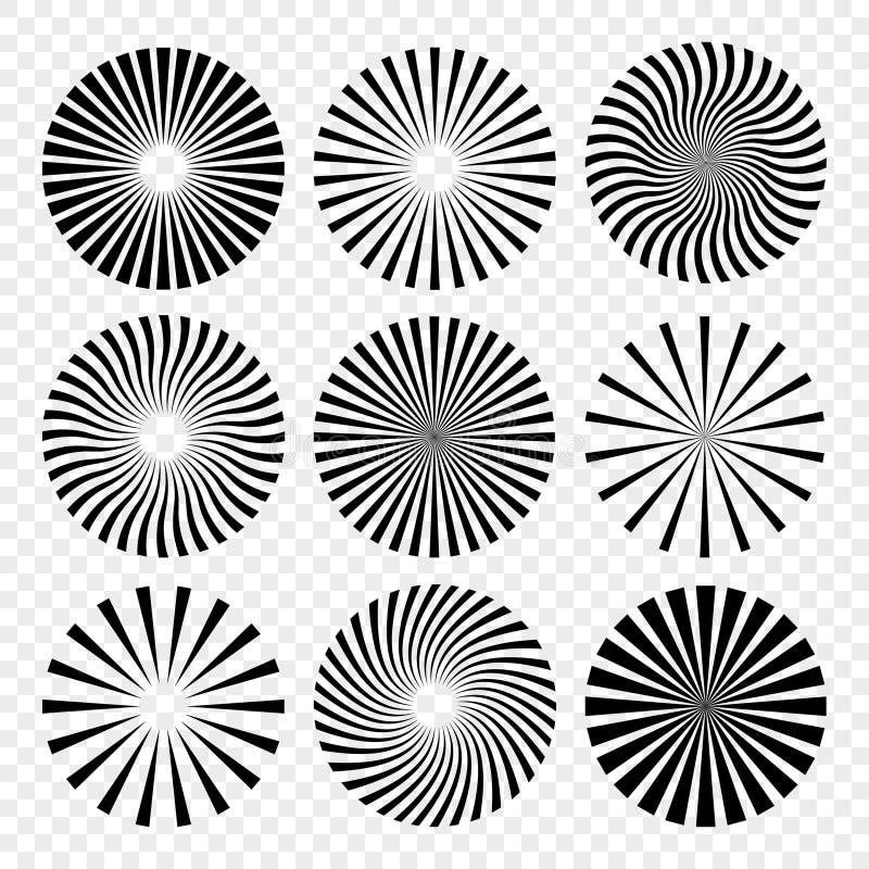 Sunburst Element Radial. Set of Sun Beams and Rays Stock Illustration ...