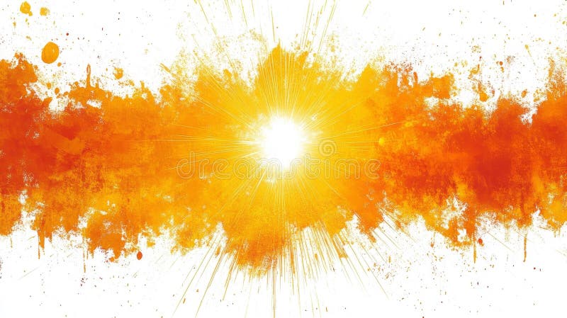 Sunburst Explosion of Yellow and Orange Paint Generative AI Stock ...