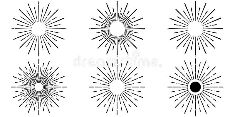 6 Sunburst Graphic Design Elements Stock Photo - Illustration of ...