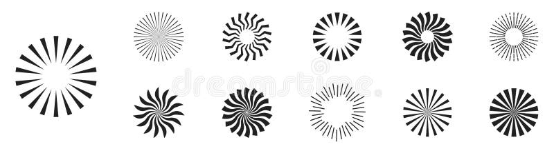 Sunburst Icon Set. Retro Sunburst Design. Starburst Sunburst Circle ...