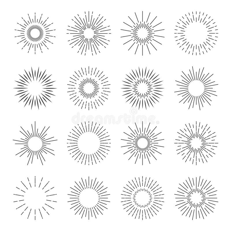 Sunburst Icons. Starburst Spark Blast Logo. Vector Sun Burst Rays ...