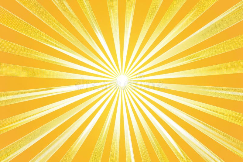 Sunburst in Pop Art Banner, Yellow Rays of Sunshine Retro Background ...