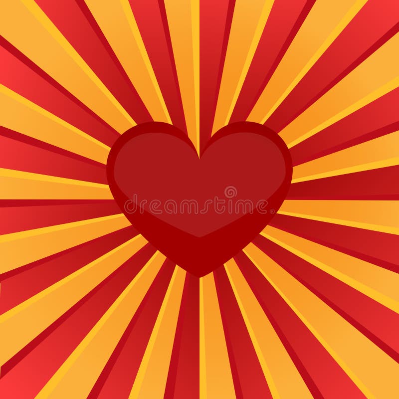 Sunburst red heart stock vector. Illustration of revival - 47444138
