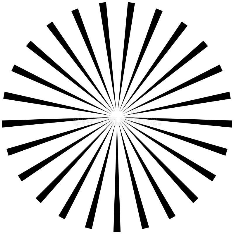 Sunburst Starburst Rays, Radial Beams Circle Design Element Stock ...