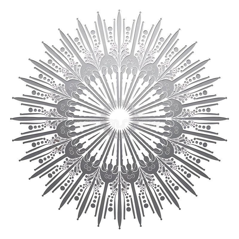 Sunburst-style Mandala Silhouette with Radiant Lines and Dot Work on ...