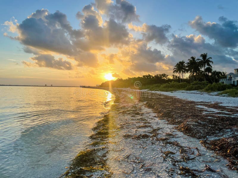 Sunburst at Sunset in the Islands Stock Photo - Image of beach, nature ...