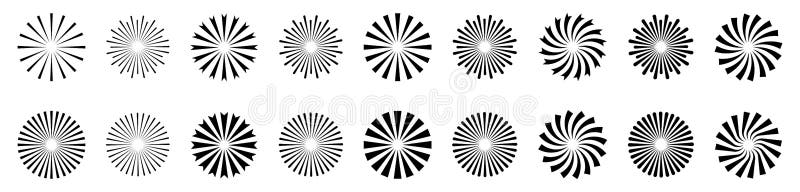 Sunburst Vector Icons. Radial Burst Icon Set Stock Illustration ...