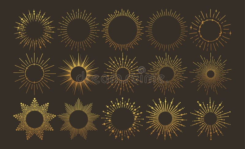 Sunburst Vintage Explosion. Hand Drawn Vector Design, Stock Vector ...
