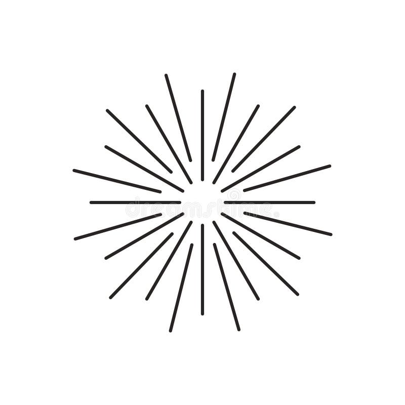 Sunburst Circle Or Sun Burst Line Art Vector Icon For Apps And Websites ...