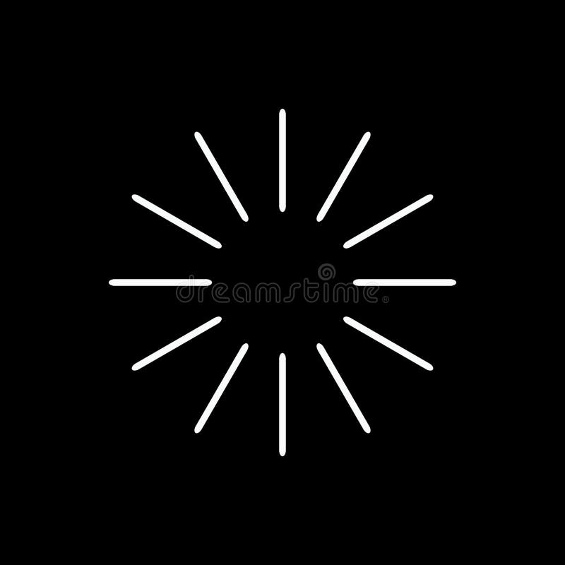 Sunburst Circle or Sun Burst Line Art Vector Icon for Apps and Websites ...