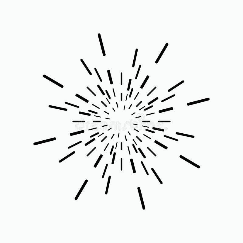 Sunburst Circle or Sun Burst Line Art Vector Icon for Apps and Websites ...
