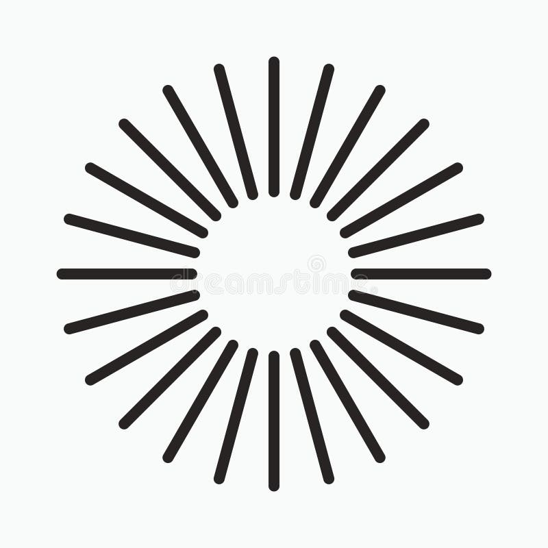 Sunburst Circle or Sun Burst Line Art Vector Icon for Apps and Websites ...