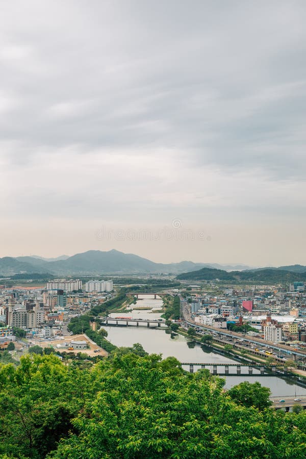 Suncheon City View from Jukdobong Park in Suncheon, Korea Stock Photo ...