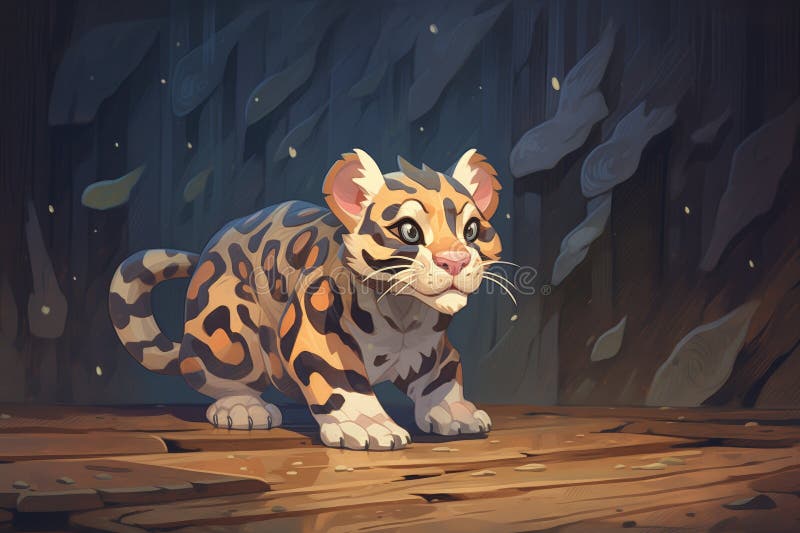 A Sunda Clouded Leopard Prowling at Night Stock Image - Image of ...