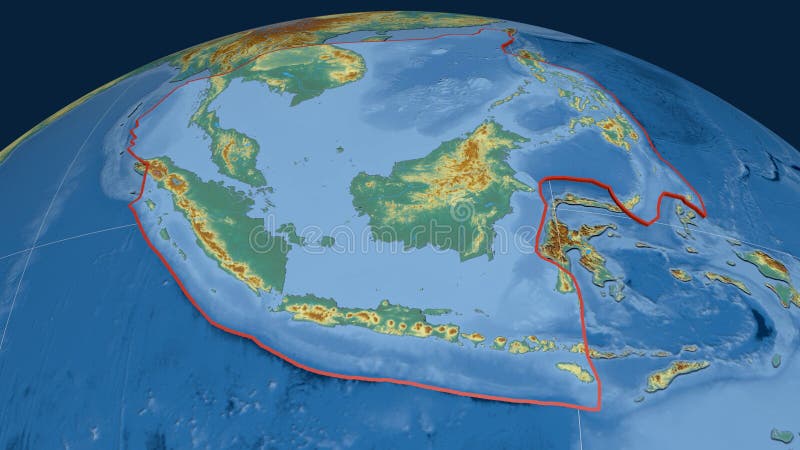 Sunda Plate Extruded - Relief Stock Illustration - Illustration of zone ...