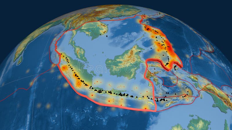 Sunda Plate Extruded - Relief Stock Illustration - Illustration of ...