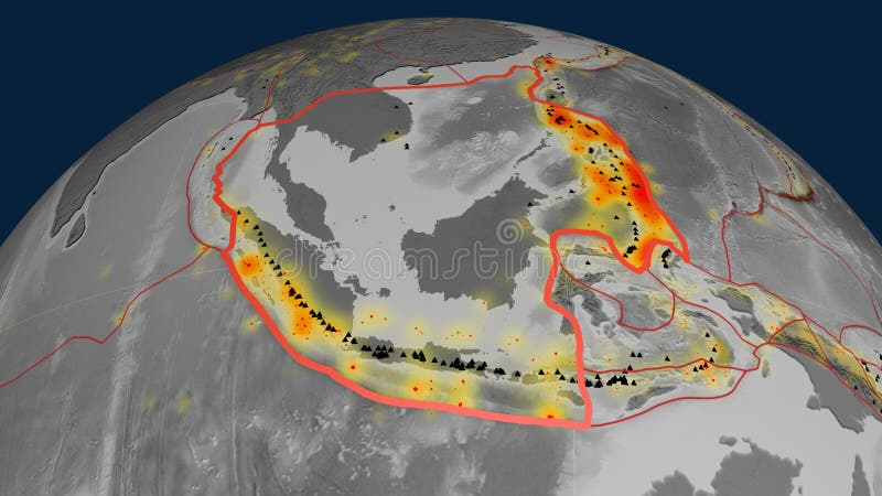 Sunda Plate Extruded - Relief Stock Illustration - Illustration of zone ...