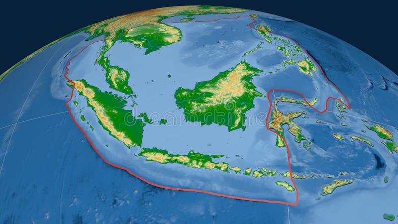 Sunda Plate Outlined - Physical Stock Illustration - Illustration of ...