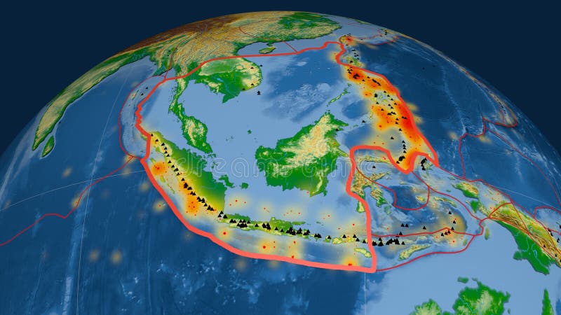 Sunda Plate Outlined - Physical Stock Illustration - Illustration of ...